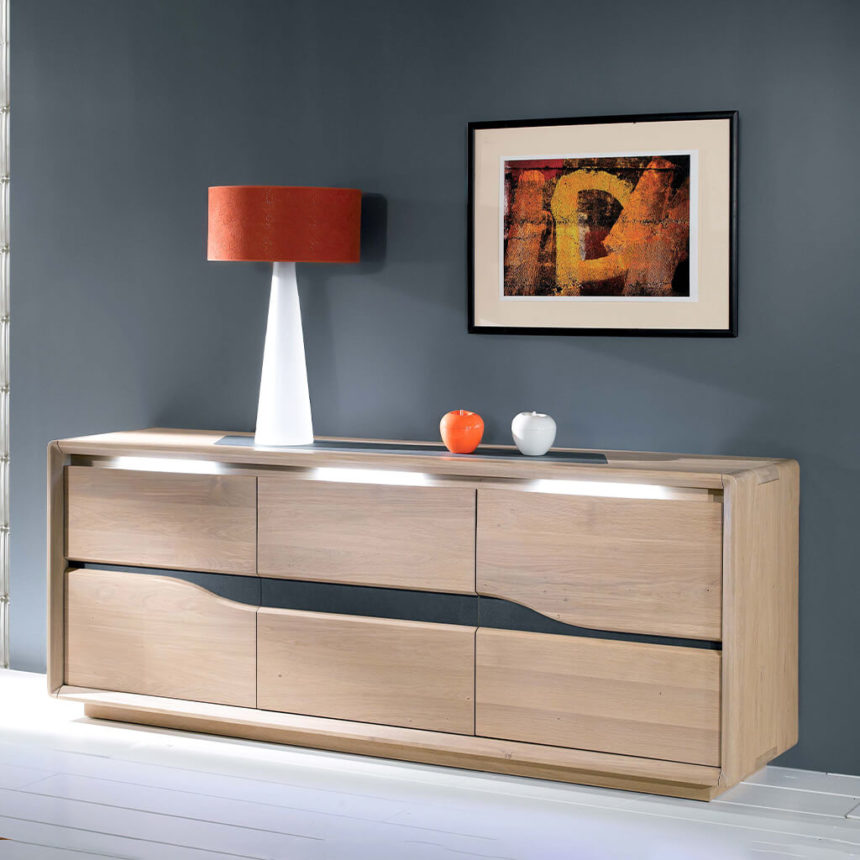 Buffet GALA - classique chic merisier et laque - VAZARD home