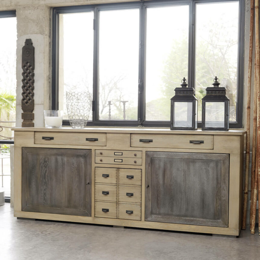 Buffet GALA - classique chic merisier et laque - VAZARD home